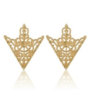 Accessories | Triangle Filigree Bright Gold Lapel Collar Pin | Poshmark